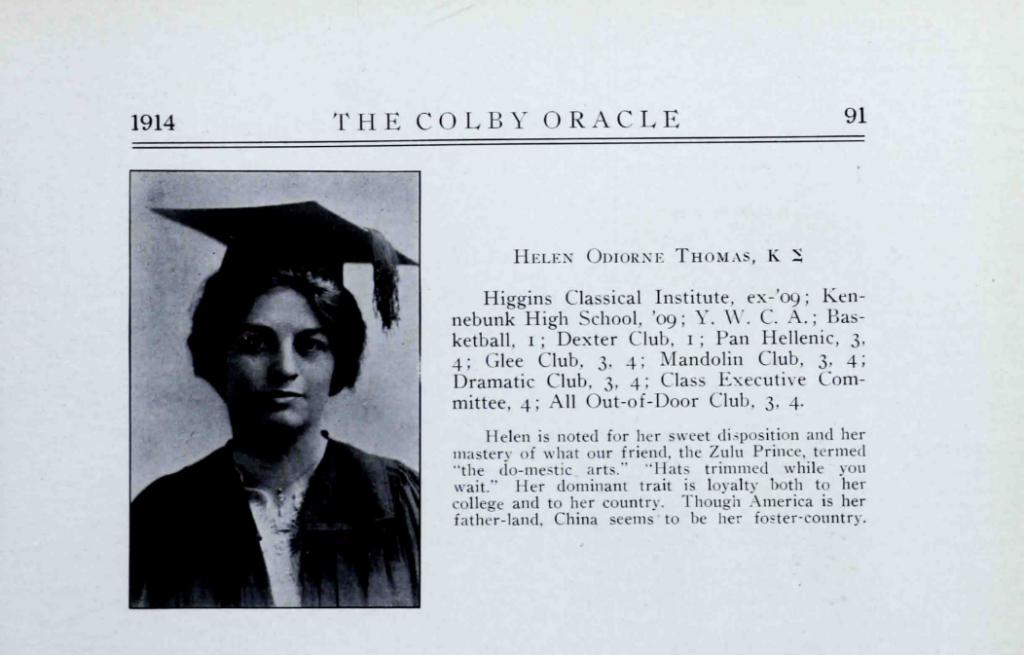 Wife – Helen Thomas – EA/HI 333 Colby and China