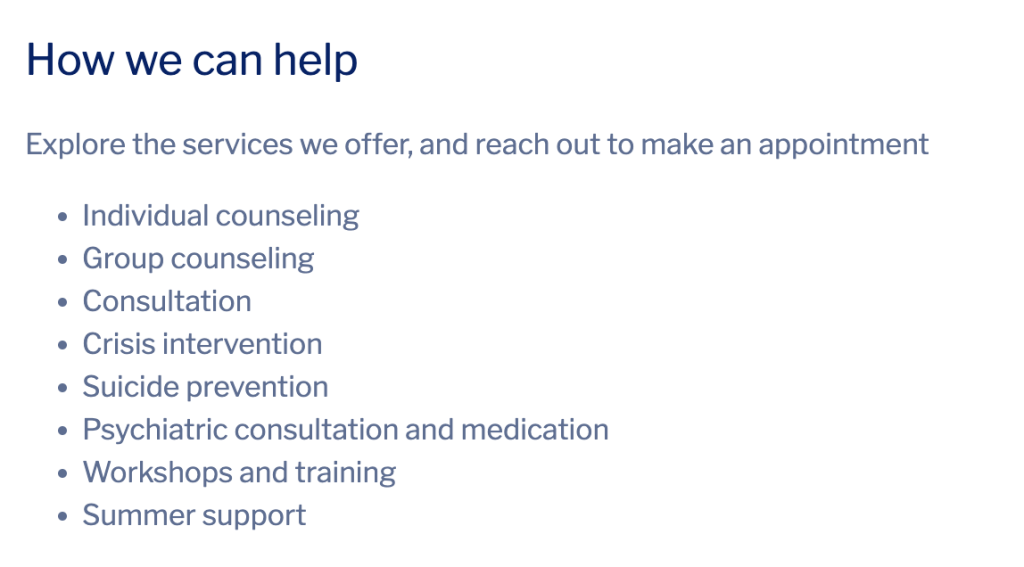 Counseling – The Colby Blue Book: A Survival Guide for Students of Color